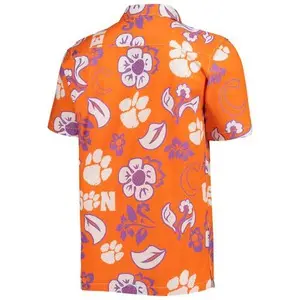 WES & WILLY Clemson Tigers Floral Button-up Shirt