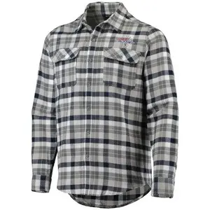 ANTIGUA Gray Washington Capitals Ease Plaid Button-up Long Sleeve Shirt