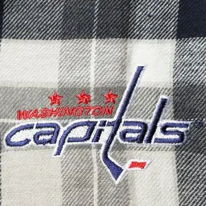 ANTIGUA Gray Washington Capitals Ease Plaid Button-up Long Sleeve Shirt