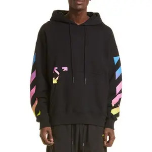 Off-White Rainbow Arrows Cotton Graphic Hoodie