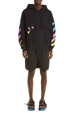 Off-White Rainbow Arrows Cotton Graphic Hoodie