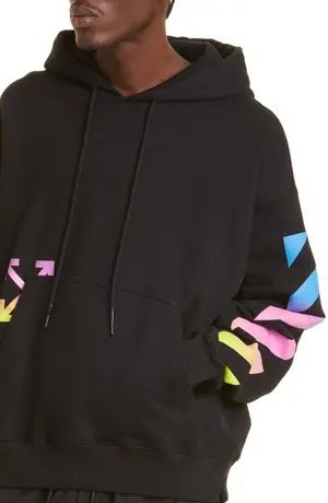 Off-White Rainbow Arrows Cotton Graphic Hoodie