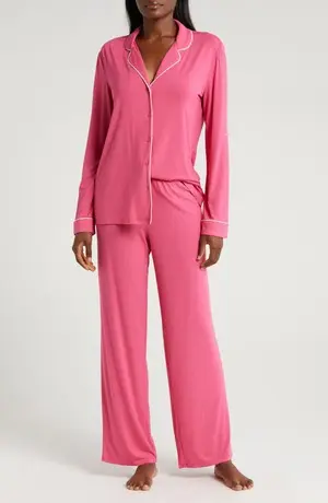Nordstrom Moonlight Eco Knit Pajamas Pink Carmine