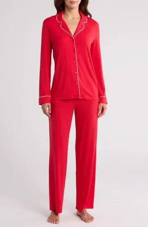 Nordstrom Moonlight Eco Knit Pajamas Red Toreador