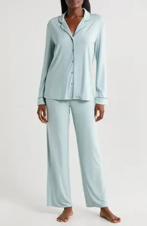 Nordstrom Moonlight Eco Knit Pajamas Teal Mist