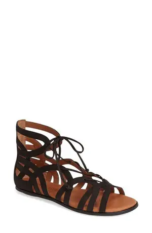 Gentle Souls Cage Lace-up Sandal - Black