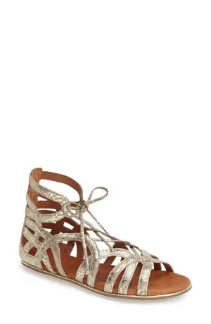 Gentle Souls Cage Lace-up Sandal - Gold