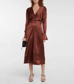 Victoria Beckham Silk Satin Midi Dress