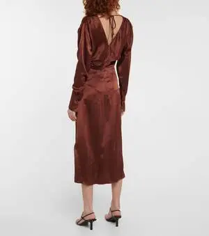 Victoria Beckham Silk Satin Midi Dress