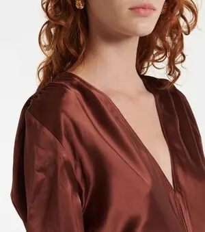 Victoria Beckham Silk Satin Midi Dress