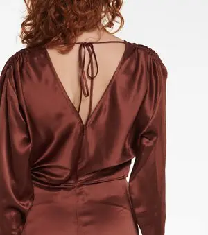Victoria Beckham Silk Satin Midi Dress