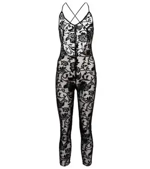 Norma Kamali Fara Slip Lace Bodysuit Black