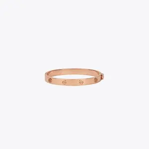 Tory Burch Icon Hinge Bracelet Rose Gold