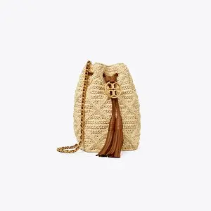 Tory Burch Fleming Soft Straw Mini Bucket Bag