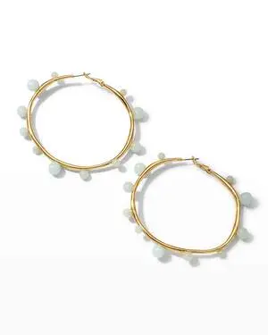 Mignonne Gavigan Isla Hoop Earrings In Light Blue - Light Blue