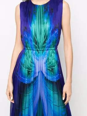 Alberta Ferretti Butterfly Print Maxi Dress
