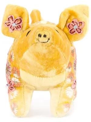 ANKE DRECHSEL Embroidered Pig - Yellow
