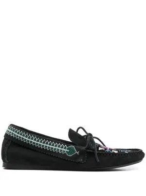 Isabel Marant Étoile Embroidered Suede Loafers