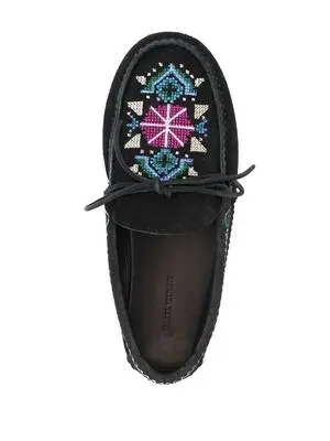 Isabel Marant Étoile Embroidered Suede Loafers