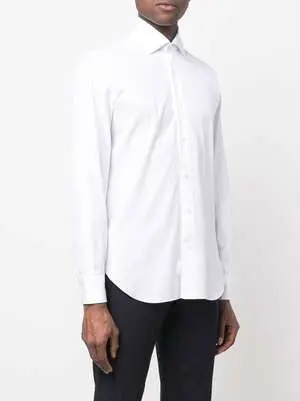 BARBA NAPOLI Long-sleeve Poplin Shirt - White
