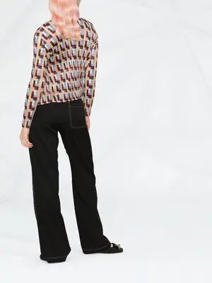 Issey Miyake Geometric-print Fitted Jacket