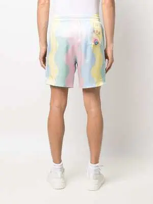 Casablanca Wave-print Silk Shorts - Yellow