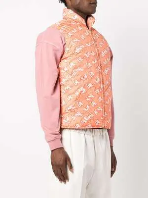 ERL Reversible Logo-print Padded Gilet - Orange