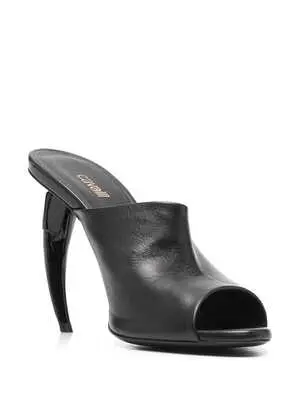 Roberto Cavalli Tiger Tooth Sculpted-heel Mules