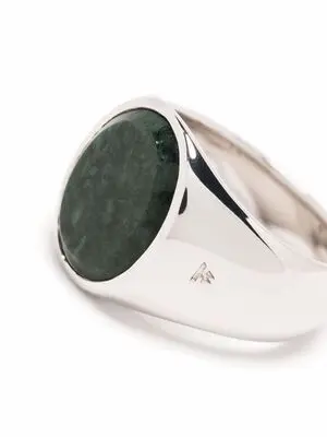 Tom Wood Oval Green Marble Ring