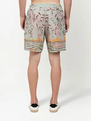 Palm Angels Lagoon-print Swim Shorts