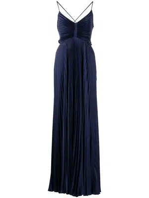 A.L.C. Aries Pleated Maxi Dress Blue