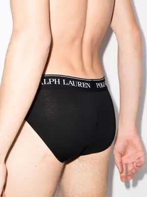 Polo Ralph Lauren Elastic Logo-detail Briefs - Black