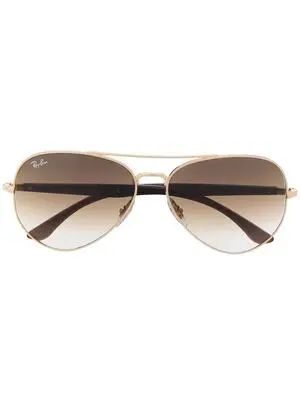 Ray-ban Rb3675 Aviator-frame Sunglasses - Brown