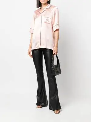 Dolce & Gabbana Logo-embroidered Pyjama-style Shirt - Pink
