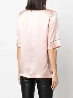 Dolce & Gabbana Logo-embroidered Pyjama-style Shirt - Pink