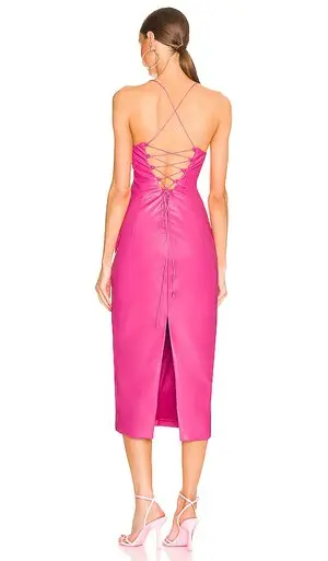 chinese dress ladies BARBIE DREAMS FAUX LEATHER MINI DRESS IN PINK – AKIRA main image 0