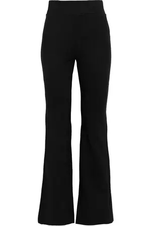 NICHOLAS Stretch-ponte Flared Pants With Side Slits - Black