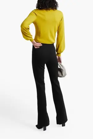 NICHOLAS Stretch-ponte Flared Pants With Side Slits