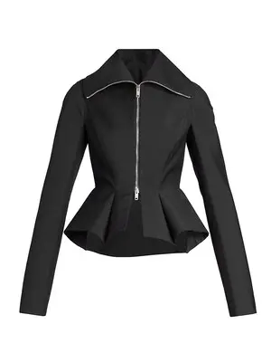 Givenchy Women's Peplum Zip-Up Jacket - Black  Black