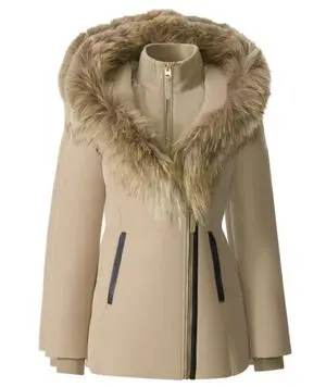 Mackage Adali Down Coat With Fur Collar Camel