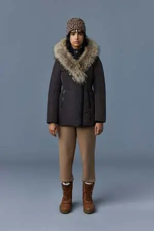 Mackage Adali Down Coat With Fur Collar - Wine