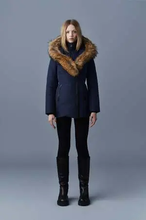 Mackage Adali Down Coat With Fur Collar - Wine