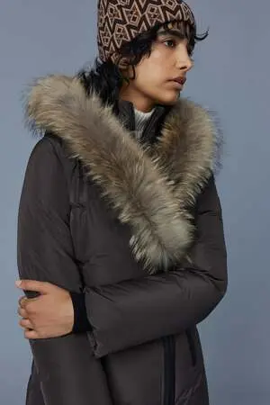 Mackage Adali Down Coat With Fur Collar - Wine