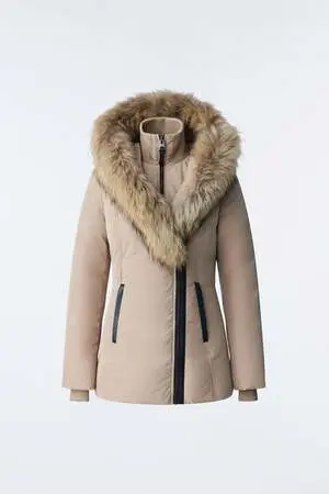 Mackage Adali Down Coat With Fur Collar - Wine