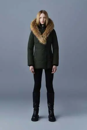 Mackage Adali Down Coat With Fur Collar - Wine
