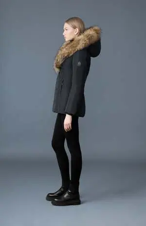 Mackage Adali Down Coat With Fur Collar - Wine