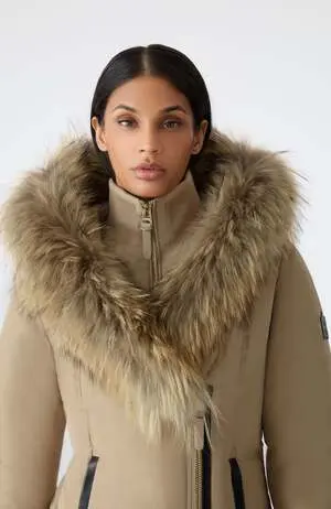 Mackage Adali Down Coat With Fur Collar - Wine