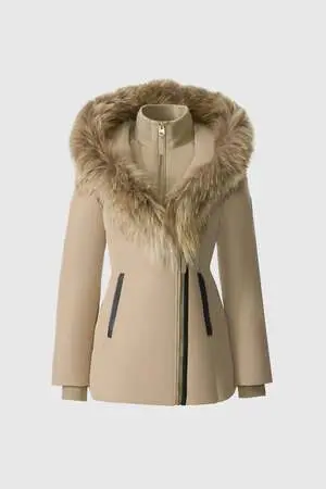 Mackage Adali Down Coat With Fur Collar - Wine
