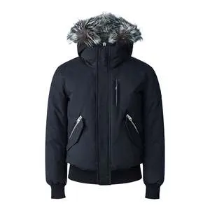 Mackage DIXON-X 2-in-1 Nordic Tech Down Bomber With Silver Fox Fur Black-silver
