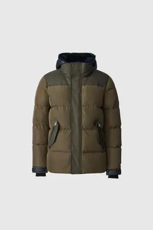 Mackage Classic Down Jacket With Removable Shearling Bib - Army